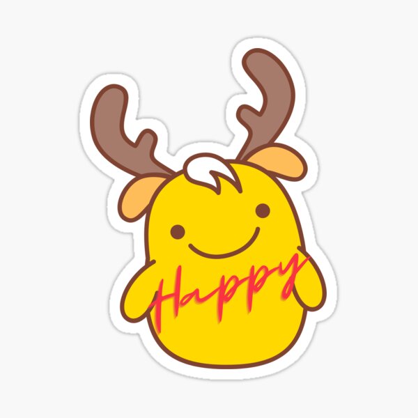 "Happy little deer" Sticker for Sale by Mayasirira | Redbubble