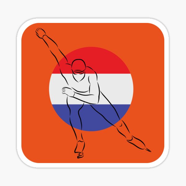 "Netherlands Speed Skating Dutch Flag Speed Skater" Sticker for Sale by ...