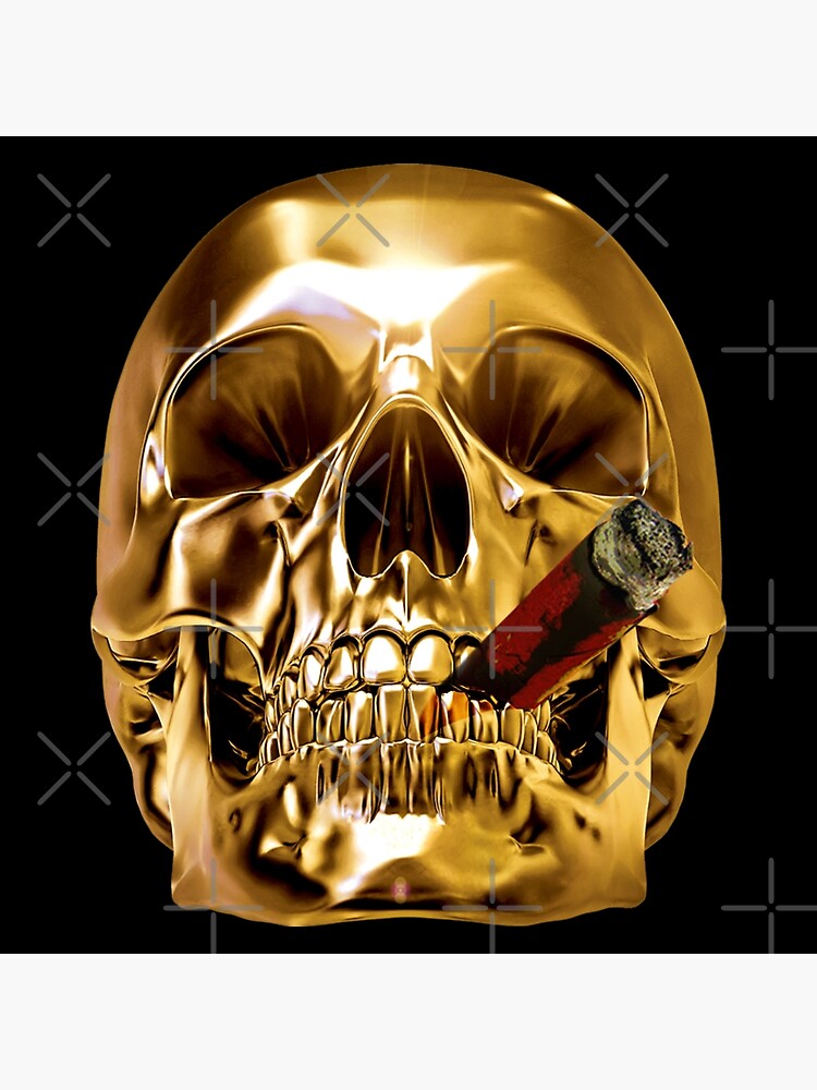 "Golden Gangster Skull" Poster for Sale by BRmega | Redbubble