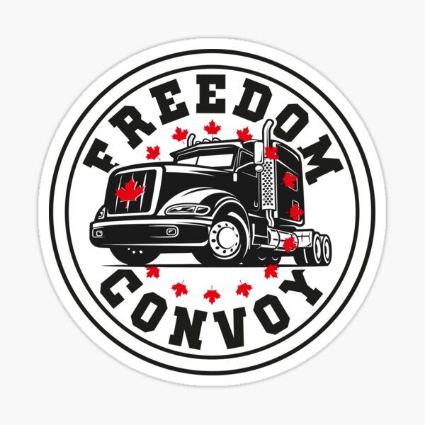 "Freedom Convoy Support Canadian and American Truckers" Sticker for ...