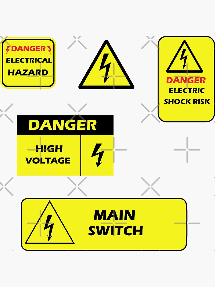 "Electrical danger warning sign symbols Stickers for Electrician and ...