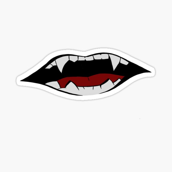 "Fangs" Sticker by ToughCookie98 | Redbubble