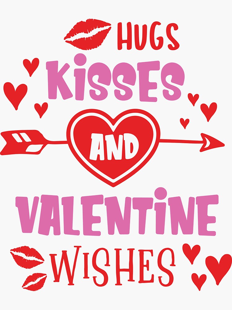 Pegatina «abrazos Besos Y Deseos De San Valentín Camisa De San