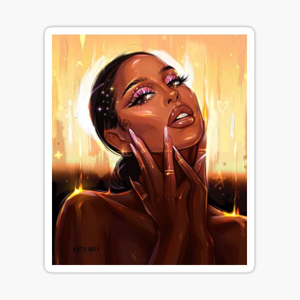 "Golden Glam" Sticker by KattyArty | Redbubble