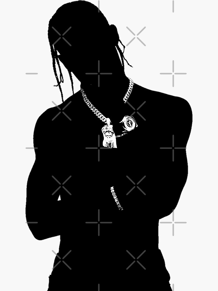 "Travis Scott silhouette" Sticker for Sale by beefedupgan | Redbubble