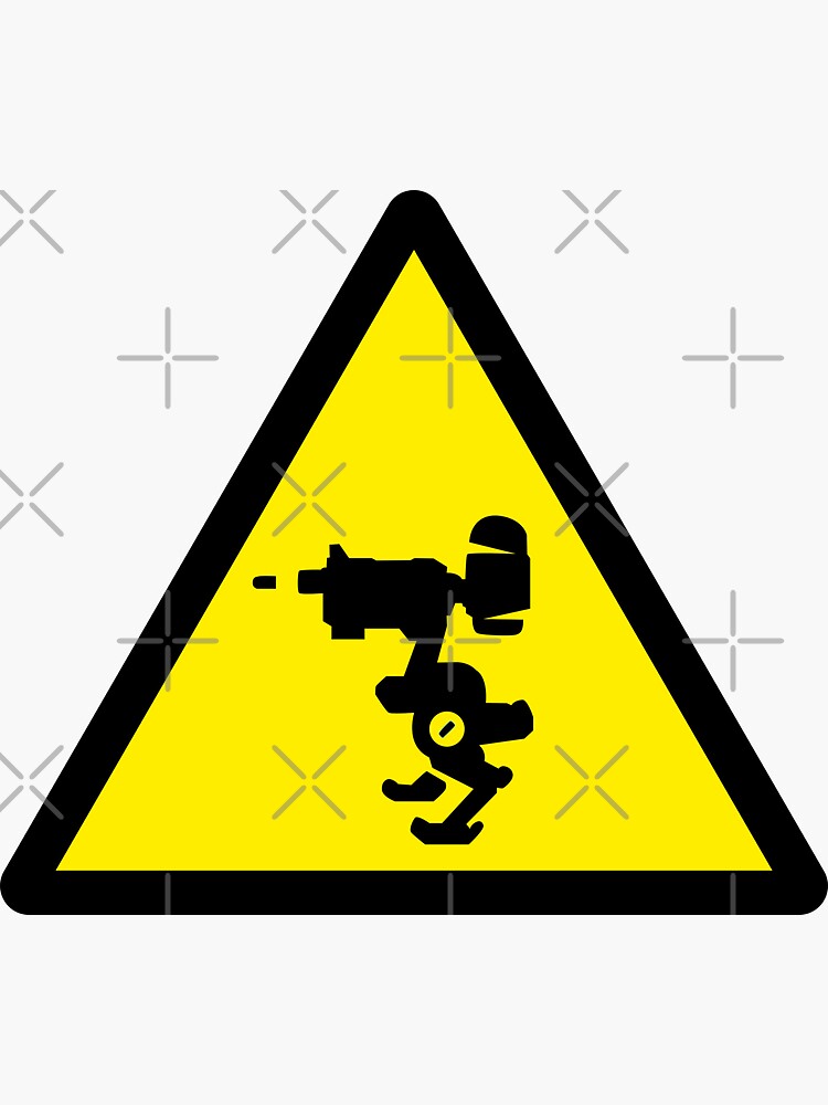 "Warning: Turrets Are Active" Sticker for Sale by Meltey | Redbubble