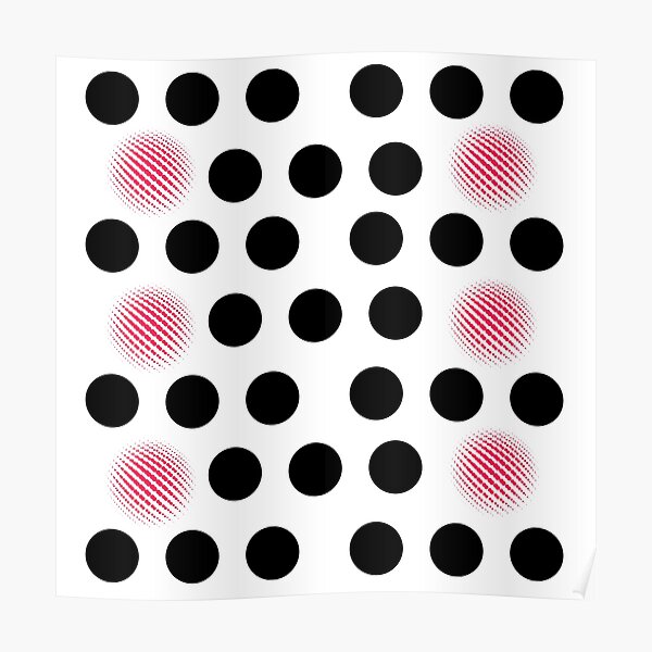 "Schwarze und rote Punkte auf Weiß #1" Poster von lmn3designs | Redbubble