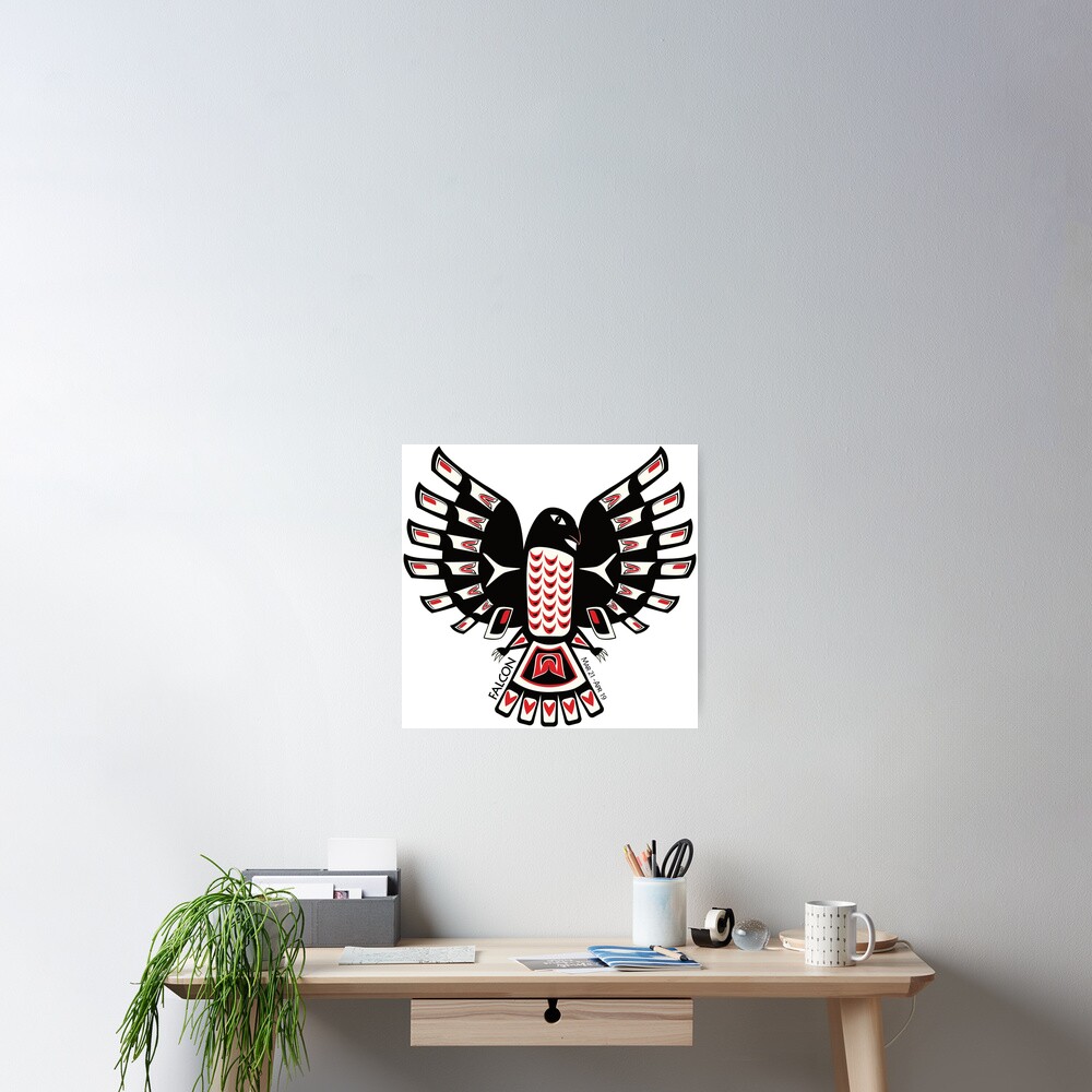 "FALCON - Native American Totem, Zodiac Spirit Animal" Poster for Sale ...