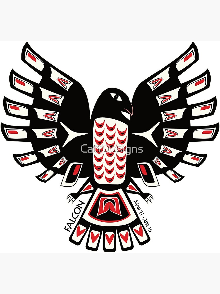 "FALCON - Native American Totem, Zodiac Spirit Animal" Poster for Sale ...