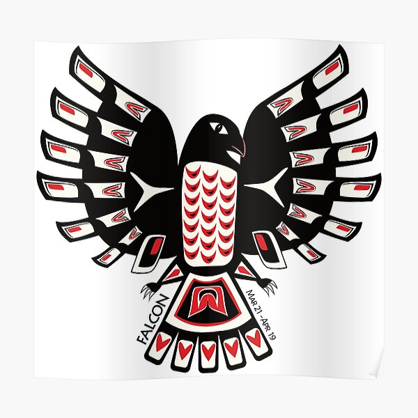 "FALCON - Native American Totem, Zodiac Spirit Animal" Poster for Sale ...