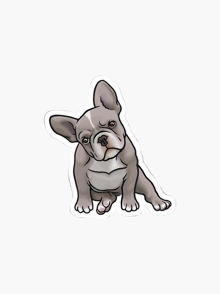 "cute frenchie" Sticker by amb3rrr | Redbubble