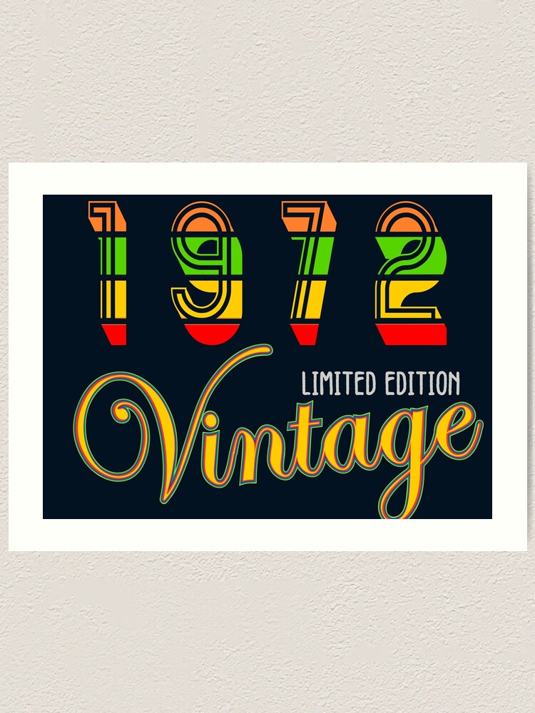 "Vintage Limited Edition 1972, Number 50 Birthday Gift" Art Print for ...
