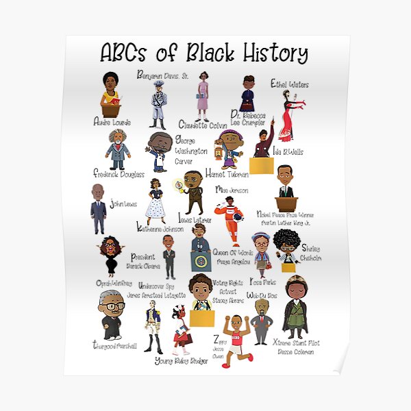 "funny ABCs of Black History Month Pride Women Men Teacher" Poster by ...