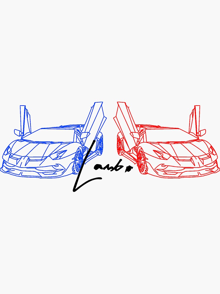 "Lamborghini car sticker" Sticker by BandEllington | Redbubble