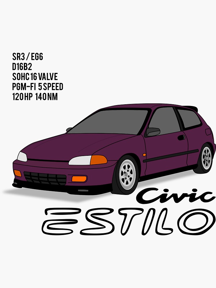 "Honda Civic EG6 or SR3 Fifth Generation" Sticker by IPM07 | Redbubble