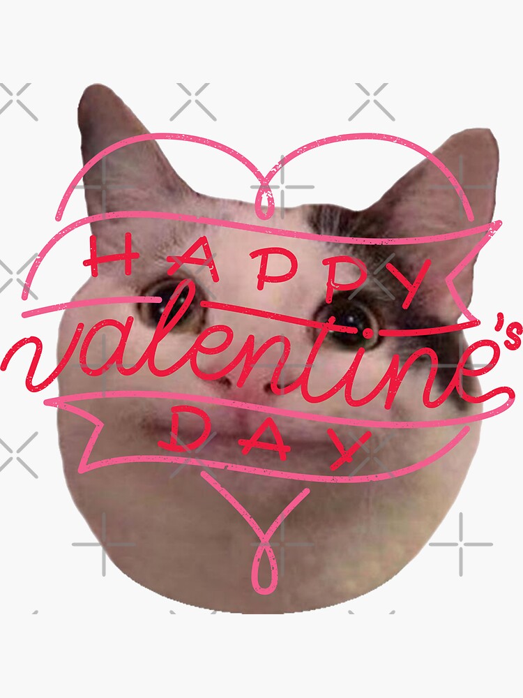 "Beluga Cat Happy Valentines Day" Sticker for Sale by mo91 | Redbubble