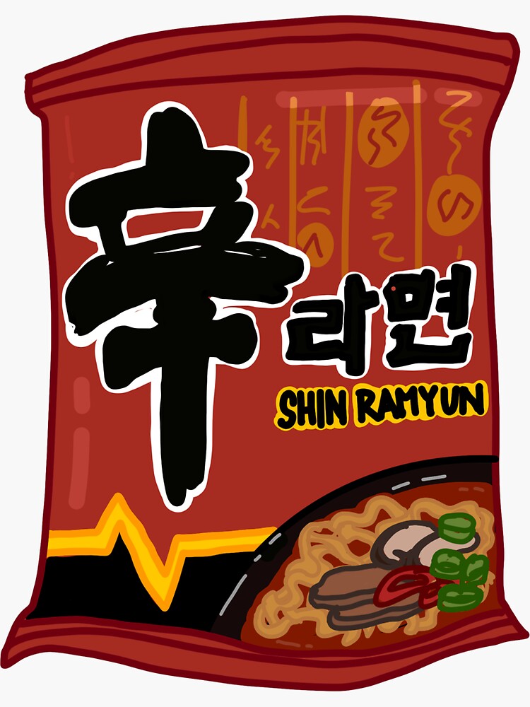 "Shin Ramyun Illustration" Sticker for Sale by ELDoodle | Redbubble