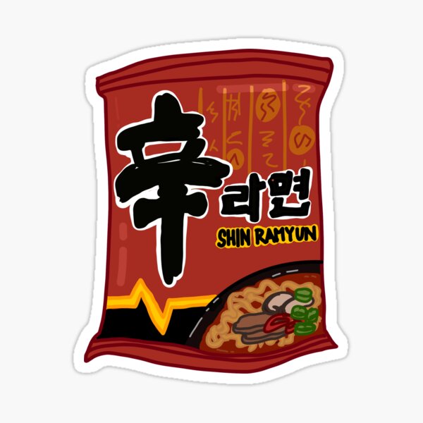 "Shin Ramyun Illustration" Sticker for Sale by ELDoodle | Redbubble