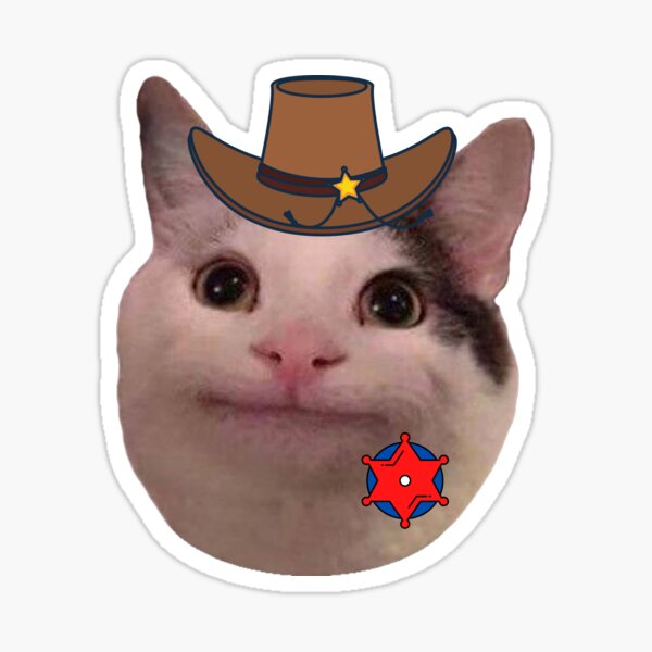 "Beluga Cat Cowboy" Sticker by mo91 | Redbubble