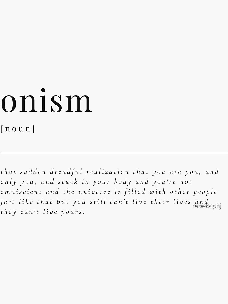"Word Onism with definition" Sticker by rebekaphj | Redbubble