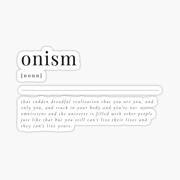 "Word Onism with definition" Sticker by rebekaphj | Redbubble