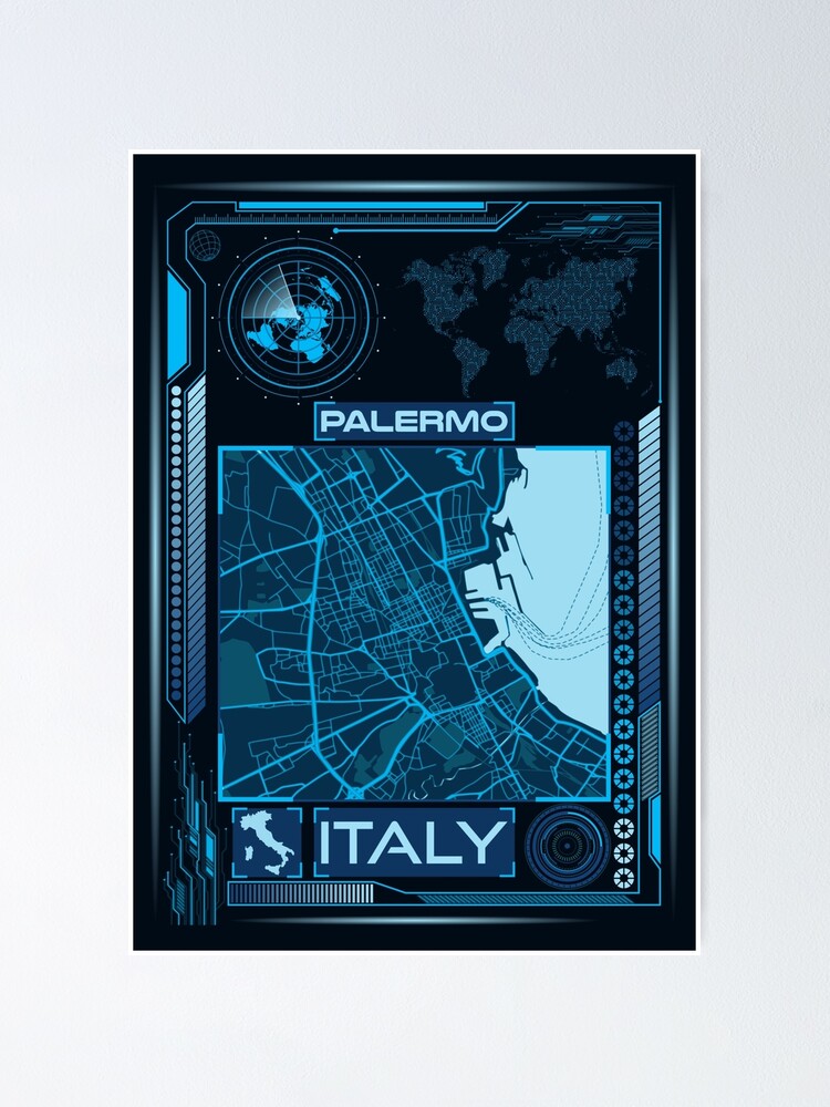 "PALERMO MAP ITALY" Poster for Sale by hatimelhag | Redbubble