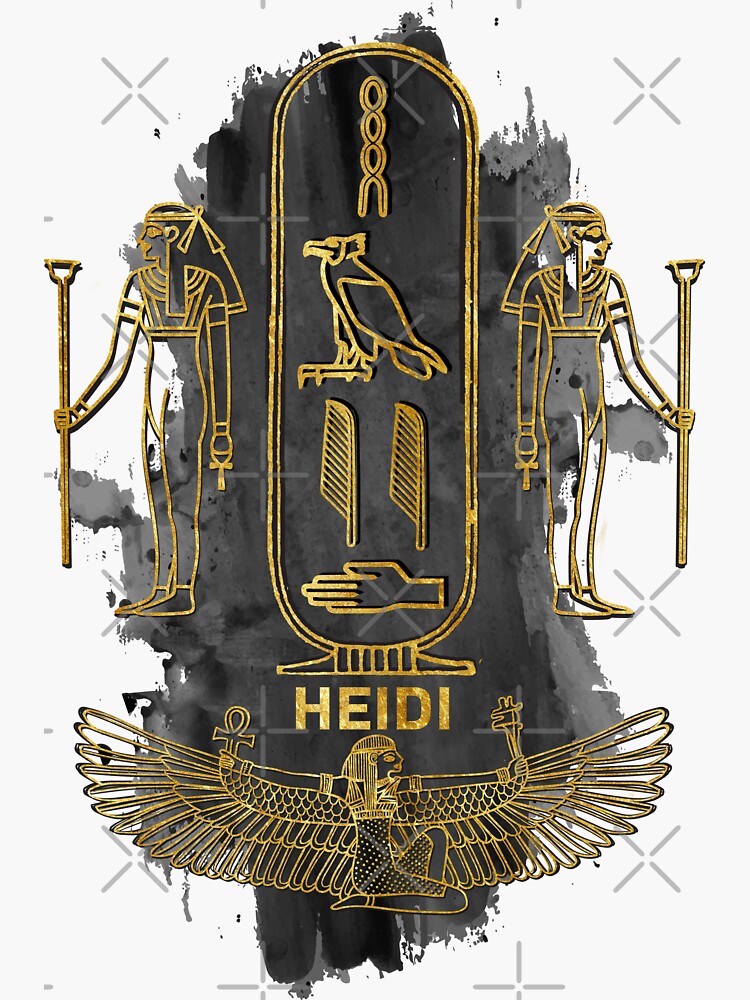 "Heidi your name in old Egyptian hieroglyphics symbols" Sticker for ...