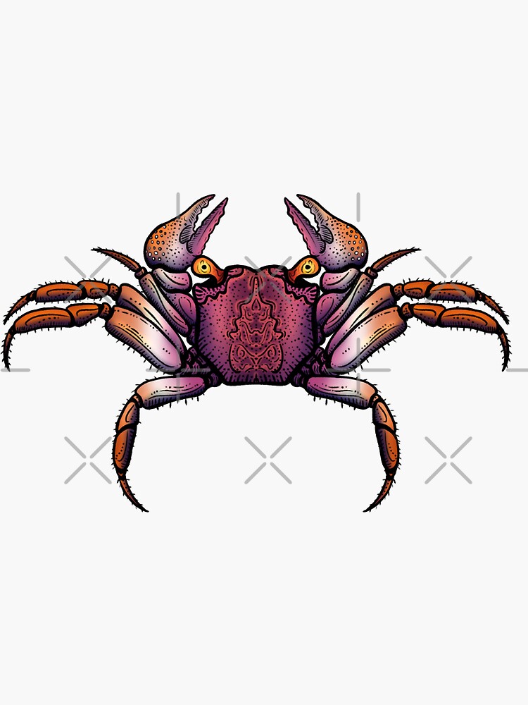 "Lesbian Pride Crab" Sticker for Sale by porpoisefully | Redbubble