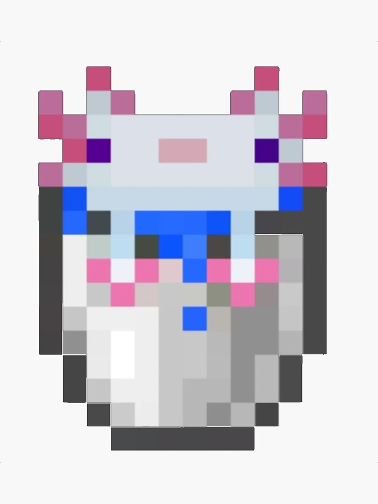 "minecraft cyan axolotl bucket | pins, stickers, + more !" Sticker by ...