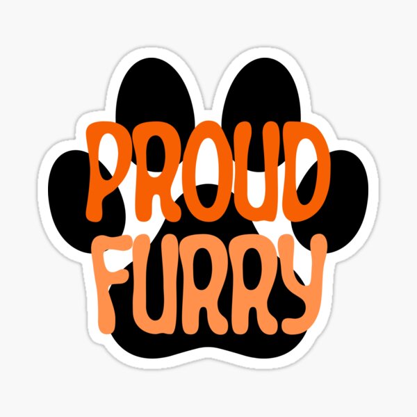 "Proud Furry Graphic - Orange" Sticker by DaddyKoti | Redbubble