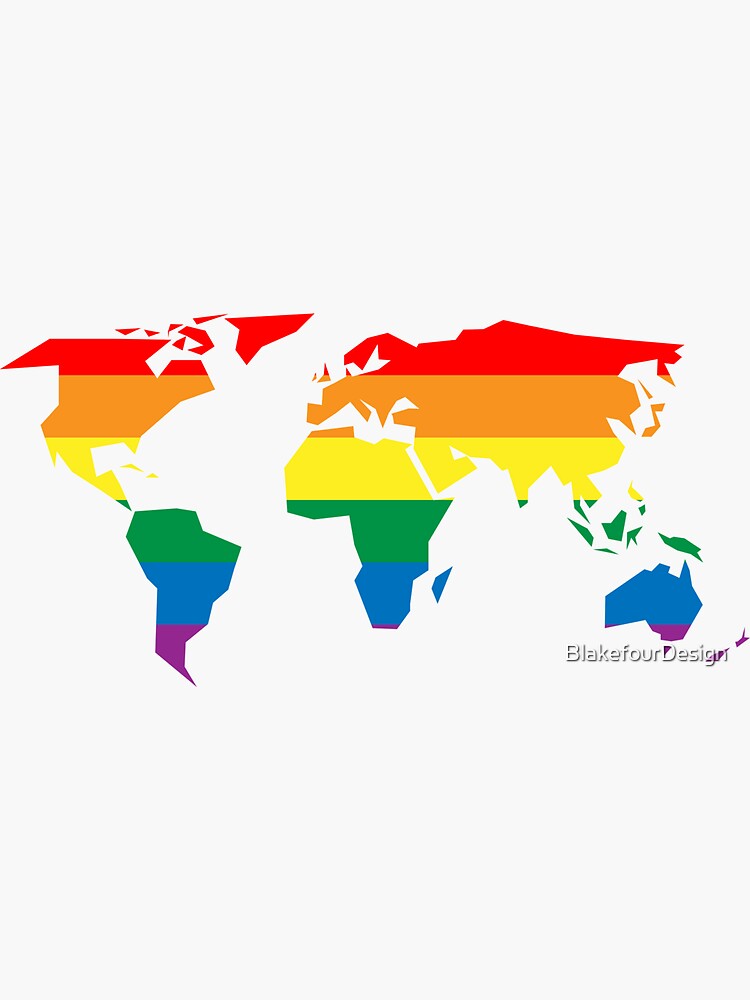 "Pride World Map" Sticker by BlakefourDesign | Redbubble
