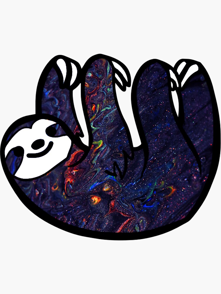"Galaxy Sloth" Sticker by BuzzySpaceBee | Redbubble