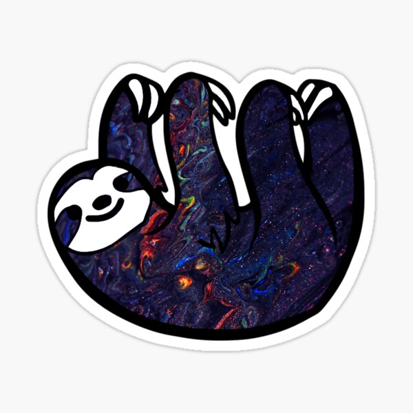 "Galaxy Sloth" Sticker by BuzzySpaceBee | Redbubble