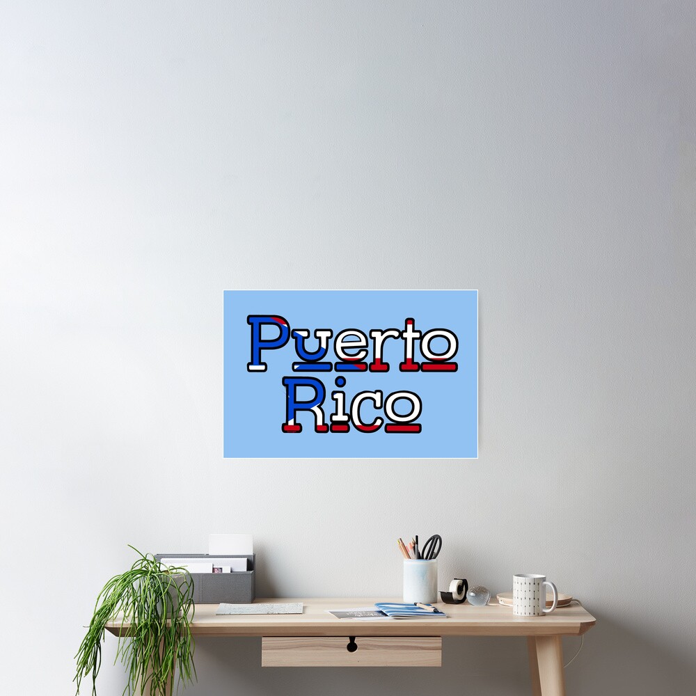 "Puerto Rican Font with Puerto Rican Flag" Poster for Sale by Havocgirl ...