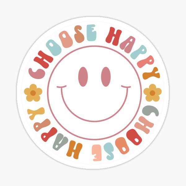 "Choose Happy Smiley Face" Sticker by samantharoth20 | Redbubble