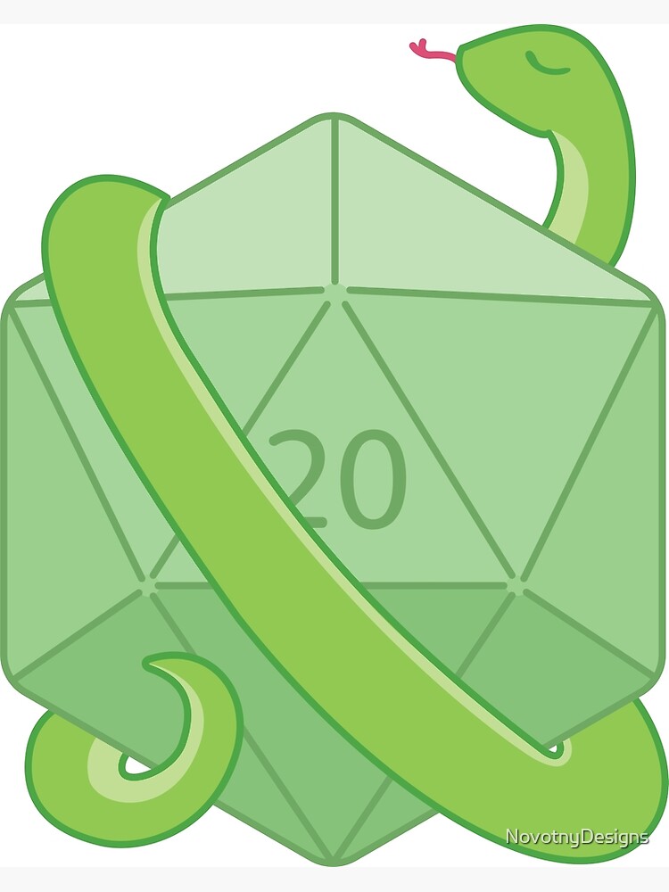 "Green Snake with Green D20" Poster for Sale by NovotnyDesigns | Redbubble