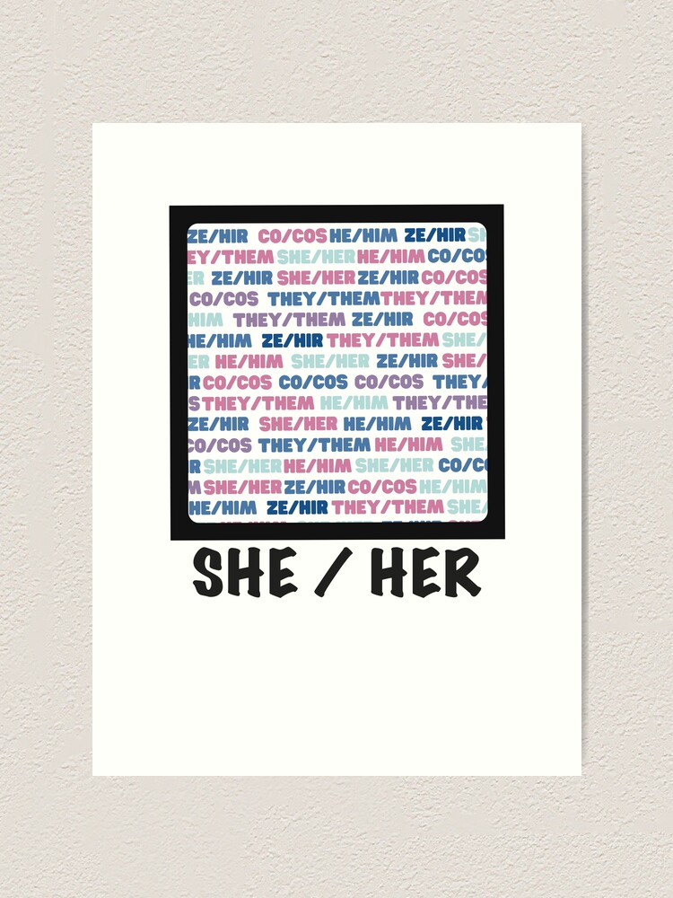 "Pronoun Grid with SHE / HER Pronouns " Art Print for Sale by ...