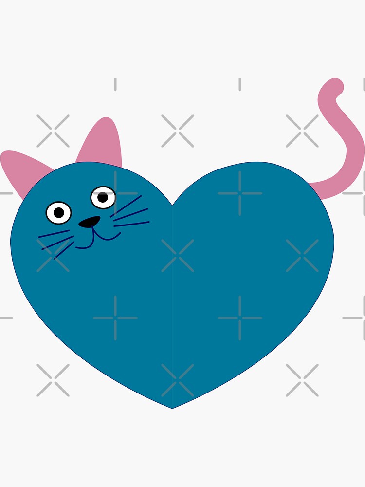 "Cat Heart" Sticker for Sale by Catwisperland | Redbubble