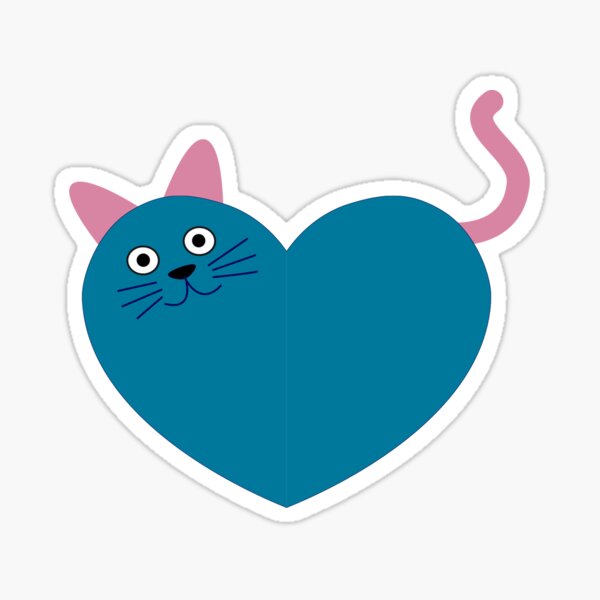 "Cat Heart" Sticker for Sale by Catwisperland | Redbubble