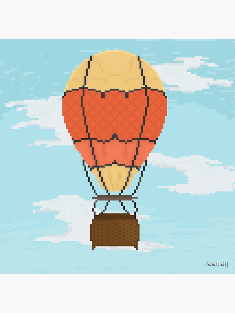 "Pixel Hot Air Balloon" Sticker by raemay | Redbubble