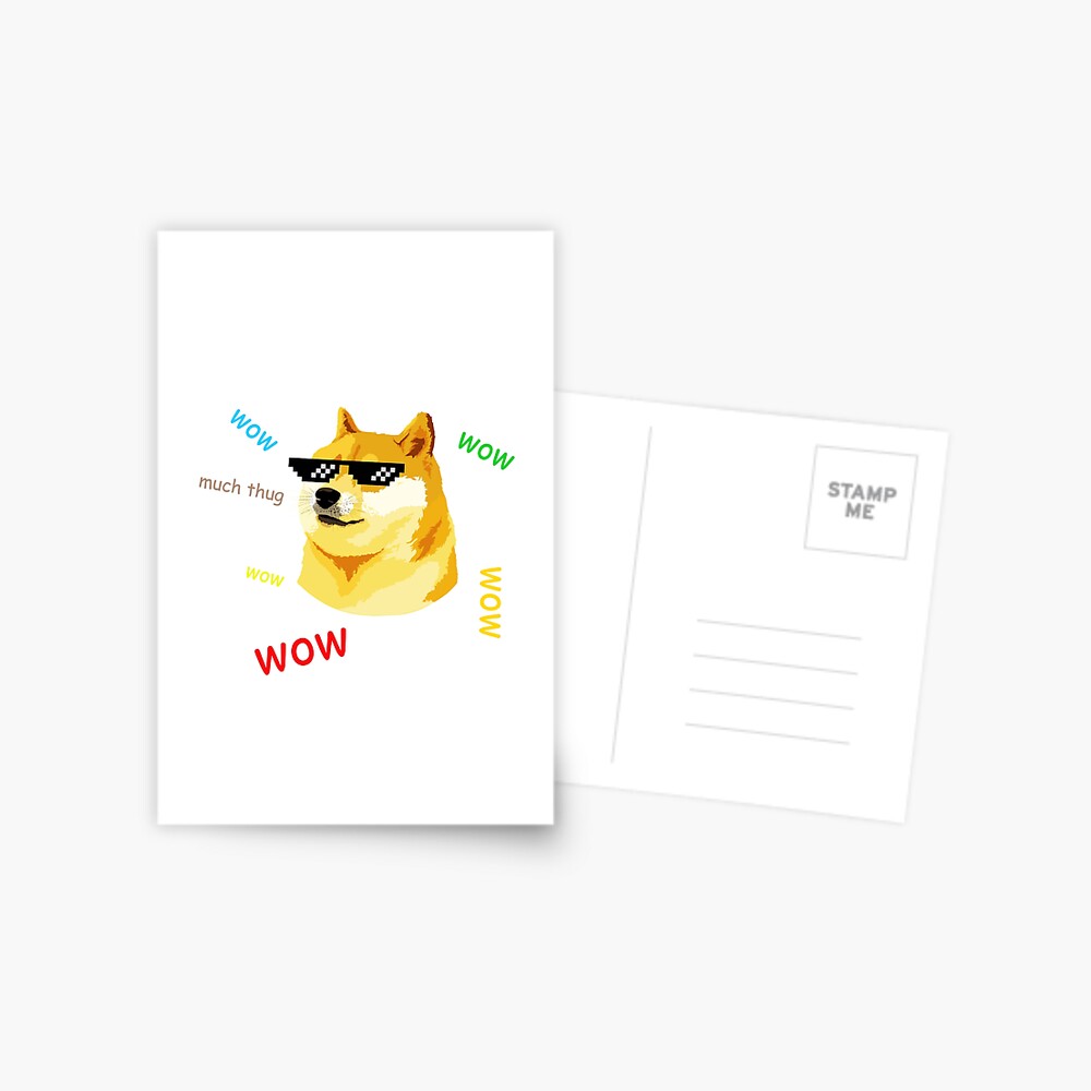 "Doge WOW Such Thug Pattern Shiba Inu Doggo Meme Thug Life with ...