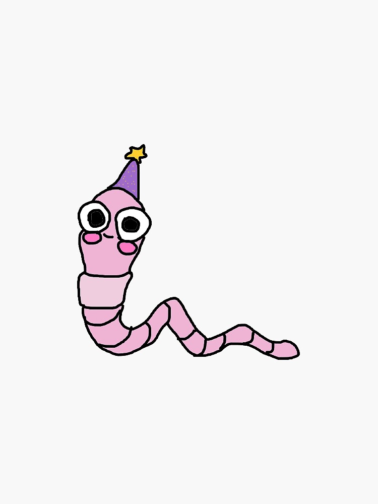"Worm Wizard" Sticker by katesaumell | Redbubble