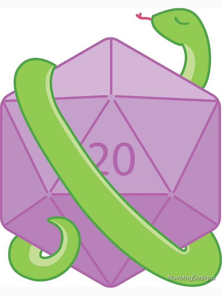 "Green Snake with Purple D20" Poster for Sale by NovotnyDesigns | Redbubble