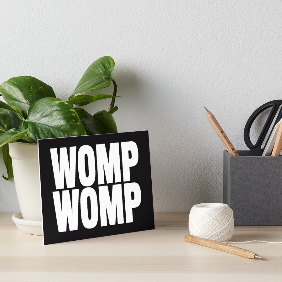 "WOMP WOMP Stephen Miller Admin funny meme text white on black" Poster ...