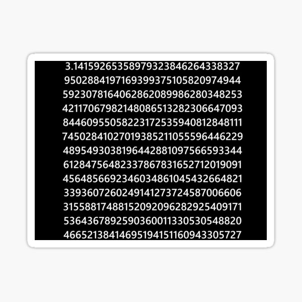 "Pi Digits " Sticker for Sale by lemonsugarwater | Redbubble