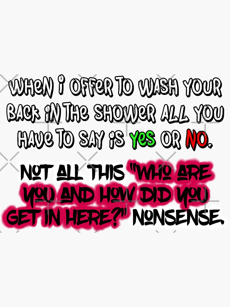 "Wash your back" Sticker by Black-Orc | Redbubble