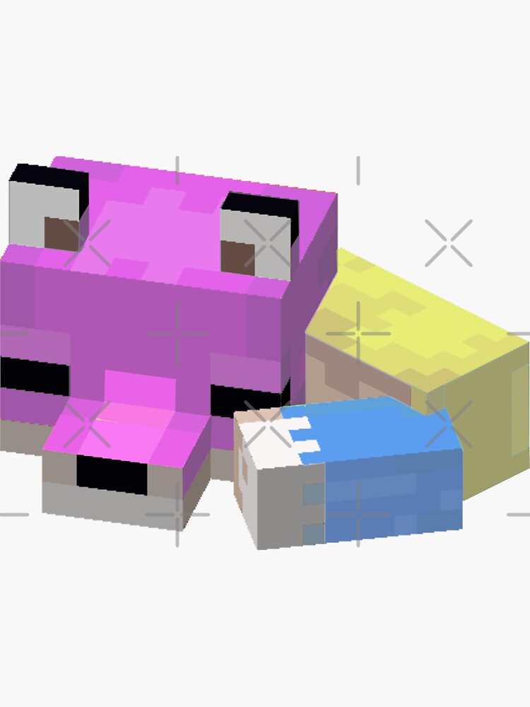 "Pan flag minecraft fox laying down" Sticker by Cha0sRat | Redbubble