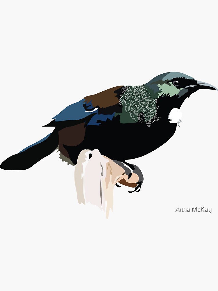 "tui New zealand bird" Sticker for Sale by annamckay | Redbubble