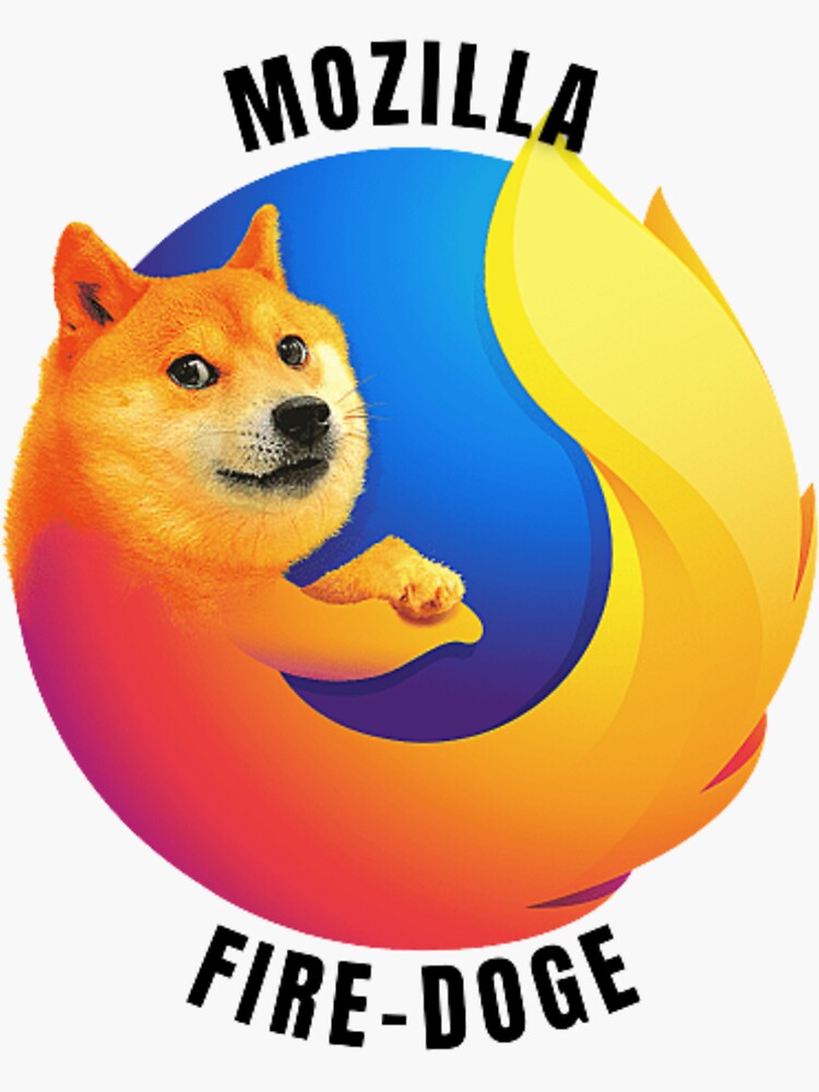 "dogecoin mozilla fire-doge" Sticker for Sale by caio011 | Redbubble