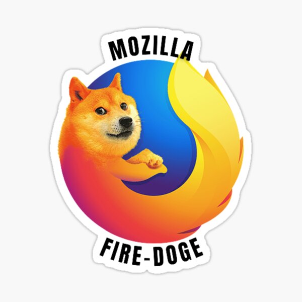 "dogecoin mozilla fire-doge" Sticker for Sale by caio011 | Redbubble